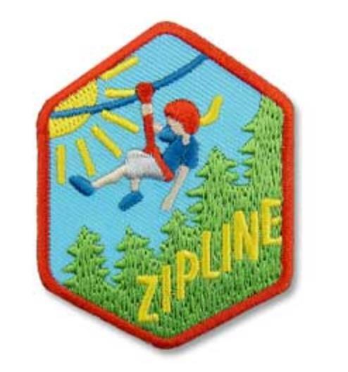Girl ZIP LINE Course Day Fun Patches Crests Badge SCOUTS GUIDE zipline ...