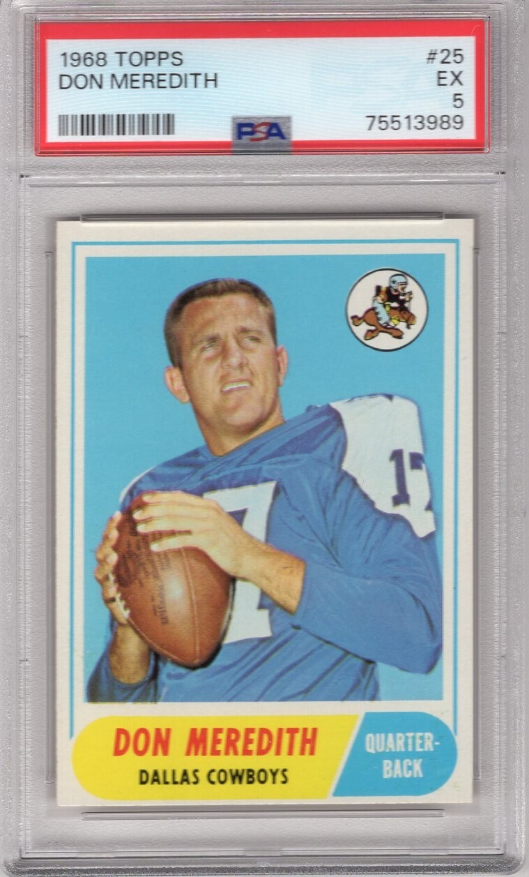 DON MEREDITH 1968 TOPPS #25 PSA 5 EX **DALLAS COWBOYS** | eBay