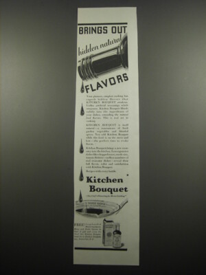 1933 Kitchen Bouquet Ad - Brings out hidden natural flavors | eBay