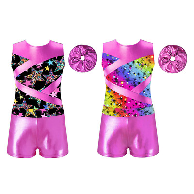 Kids Girls Dance Set Hollow Out Dancewear 3Pcs Performance Bodysuit ...