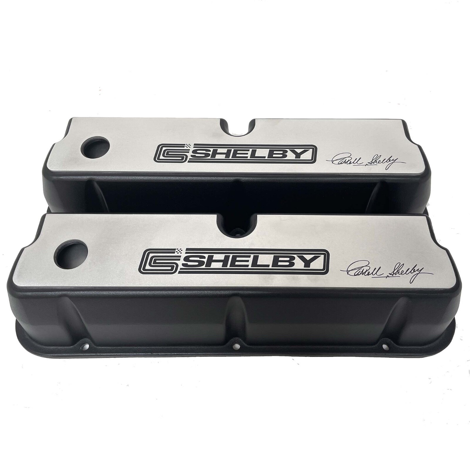 Ford 289-351 Windsor Tall Black Valve Covers - CS Shelby Logo - Full ...