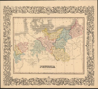 1840 Prussia antique map by W.H. Lizars - Scarce & Attractive color | eBay
