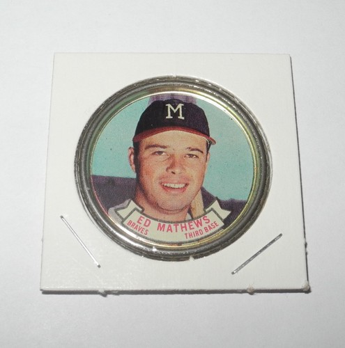 1964 Topps Baseball Coin Pin #33 Ed Mathews Milwaukee Braves Near Mint ...
