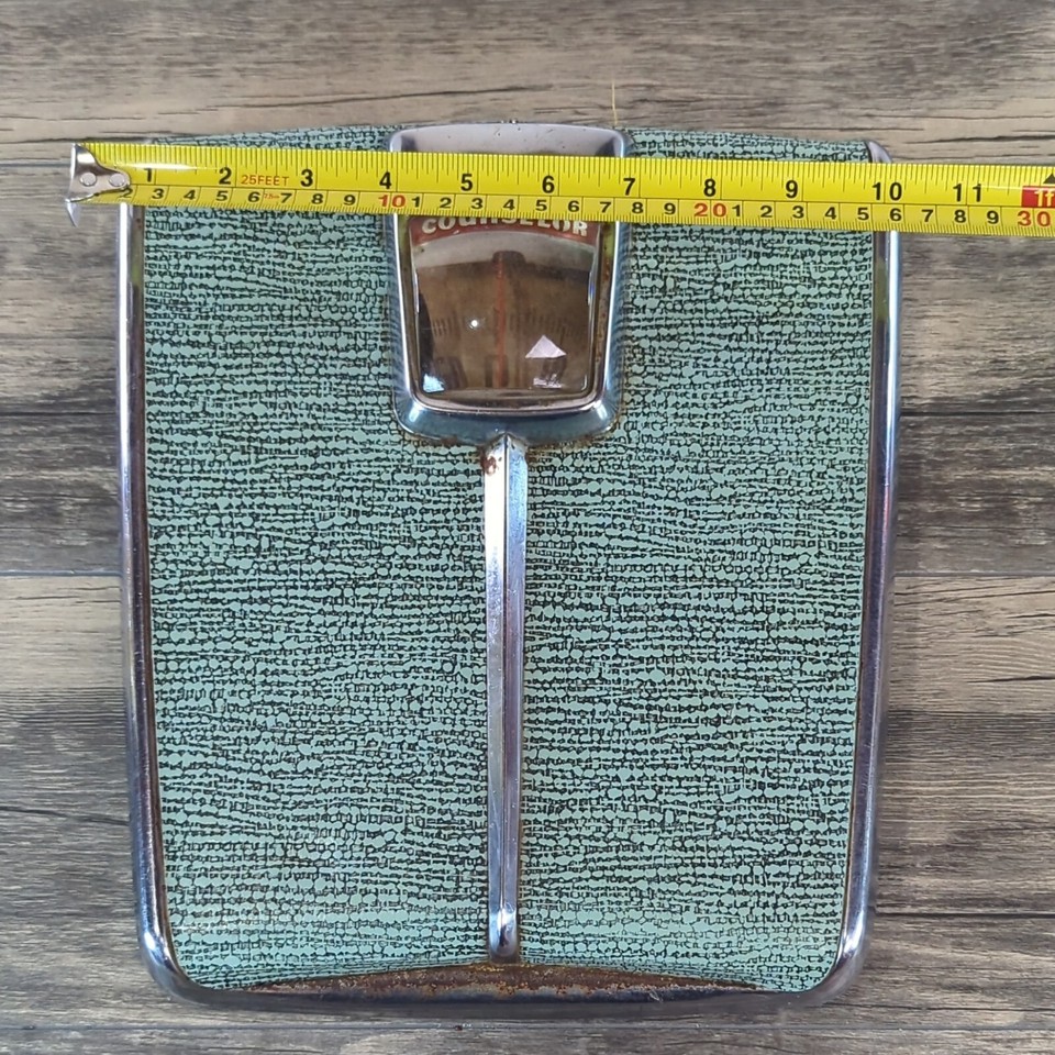 Vintage 1960s Counselor Green Bathroom Metal Scale Foot Weight scale ...