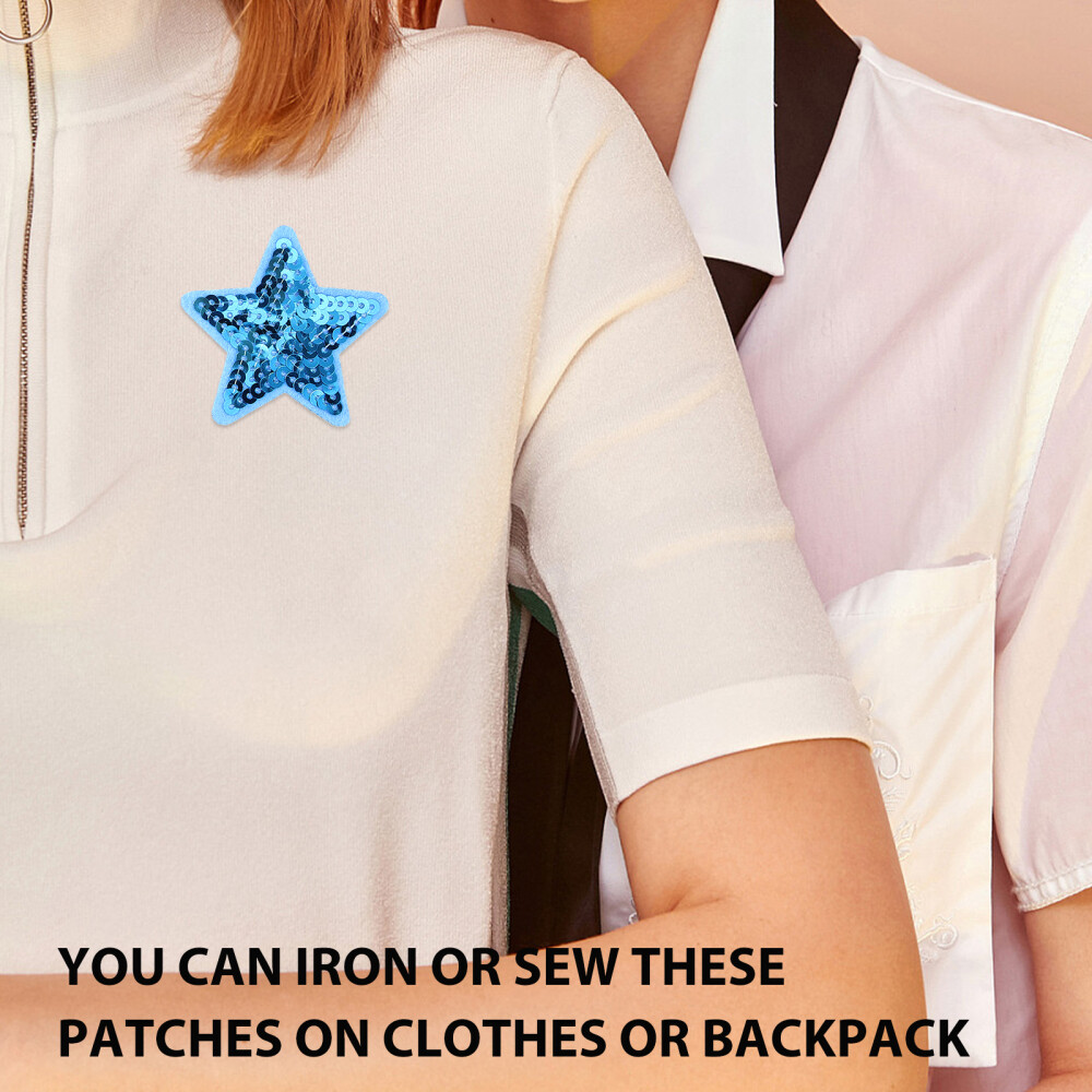 2 Pieces Five-pointed Star Cloth Sticker Fabric Badges Diy Applique ...