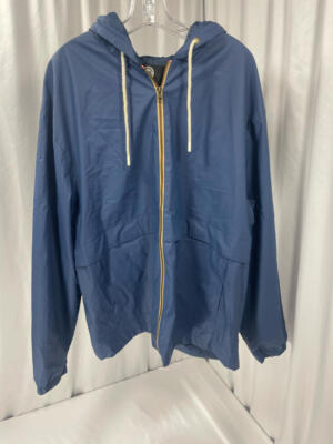 WP Weather Proof Mens Hooded Rain Jacket XXL Blue Casual Lightweight ...