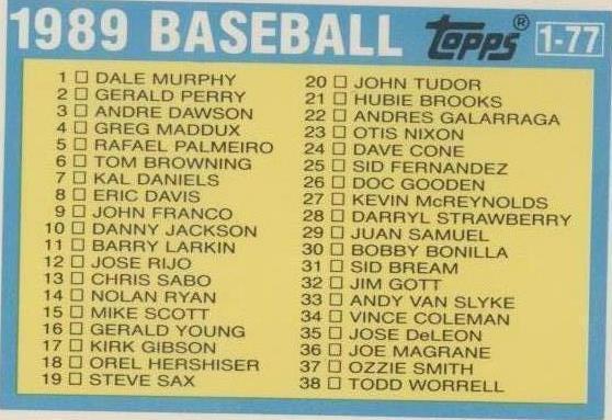 1989 Topps League Leaders Minis - Checklist #43 for sale online | eBay