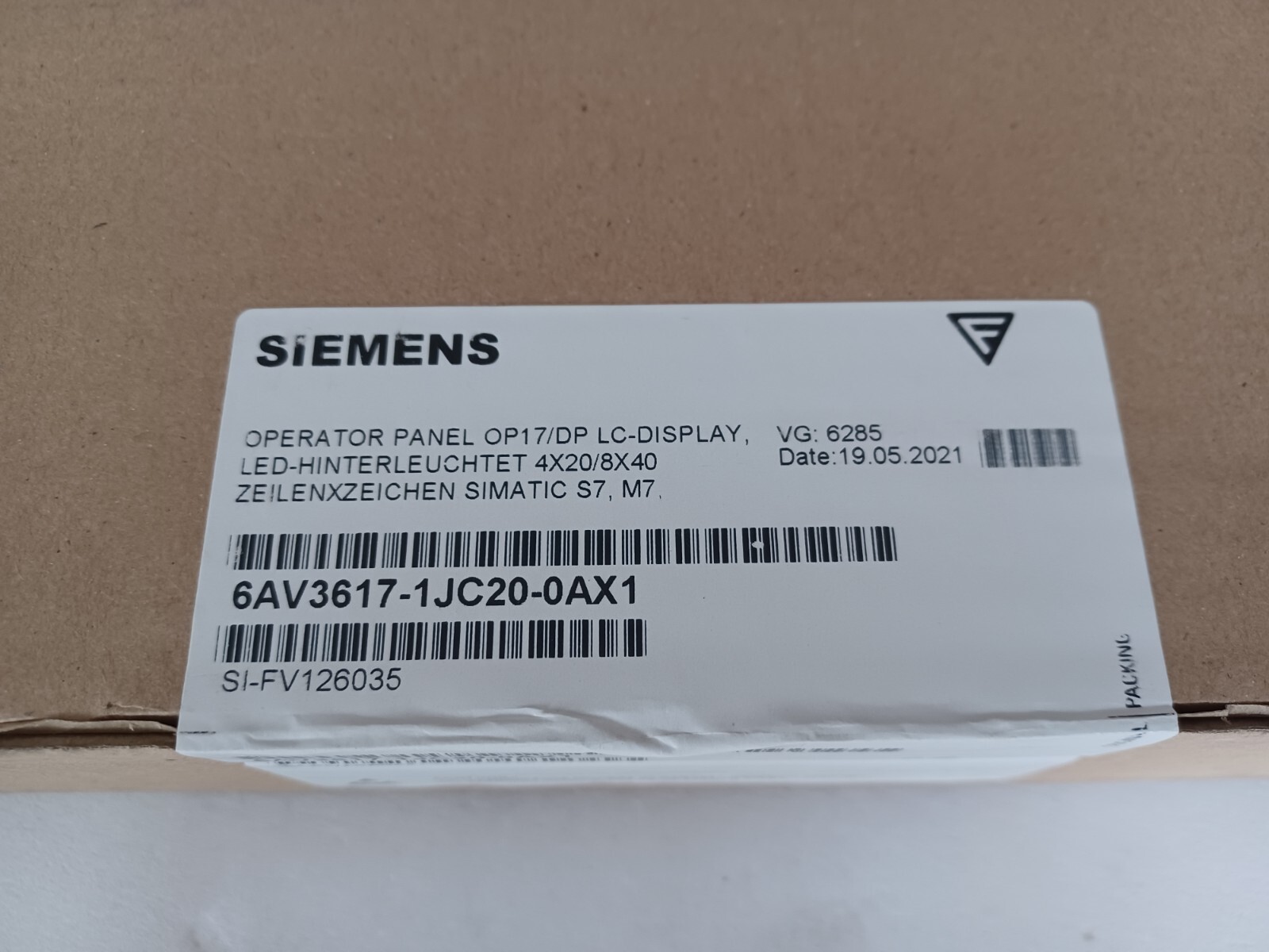 Siemens OP 17/DP Operator Panel mit LC-Display (6AV3617-1JC20-0AX1) for ...