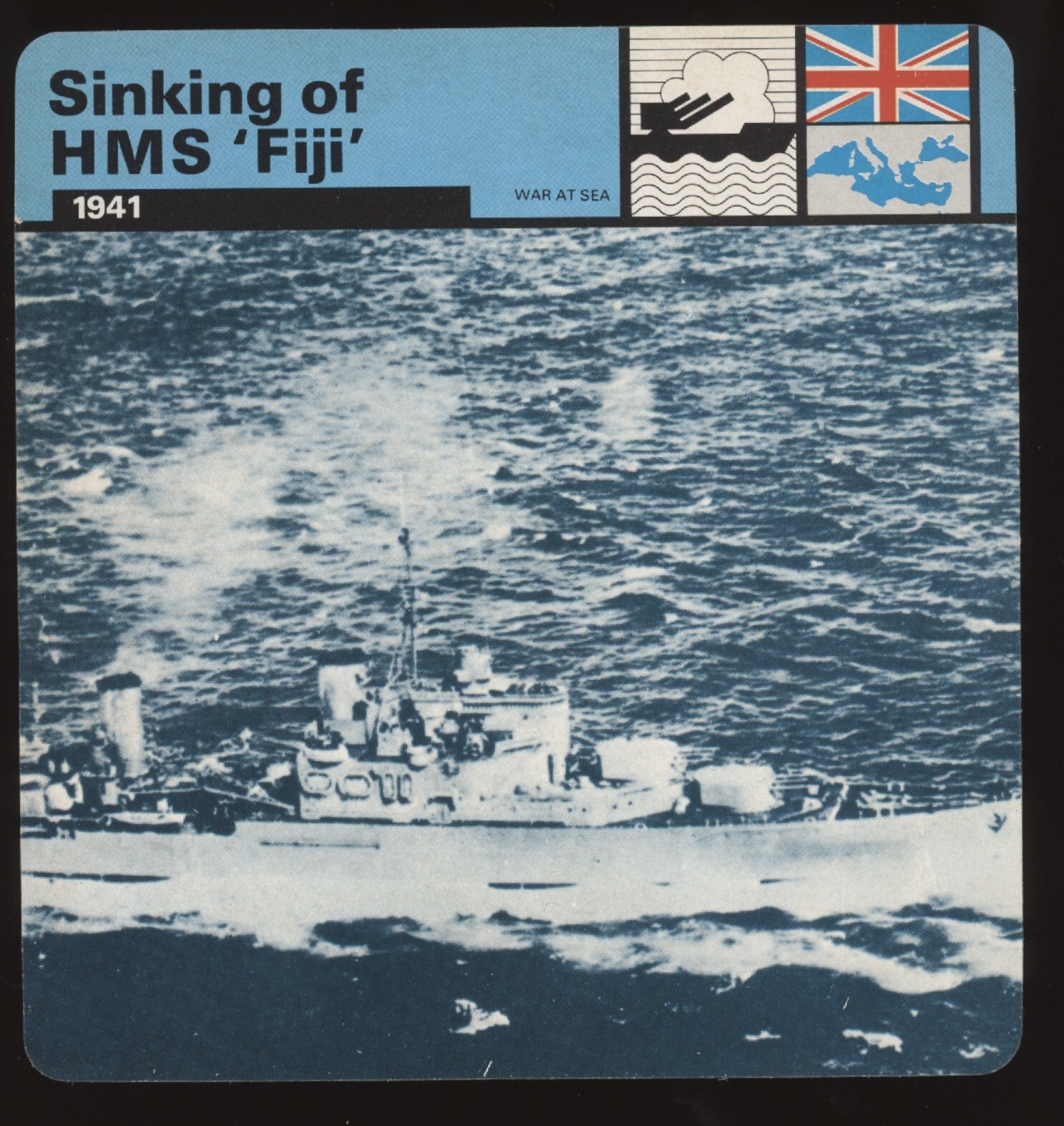 Sinking of HMS Fiji Edito Service Card Second World War II At Sea | eBay