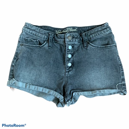 Universal Thread Women High Rise Shortie Denim Shorts Size 4/27R Gray ...