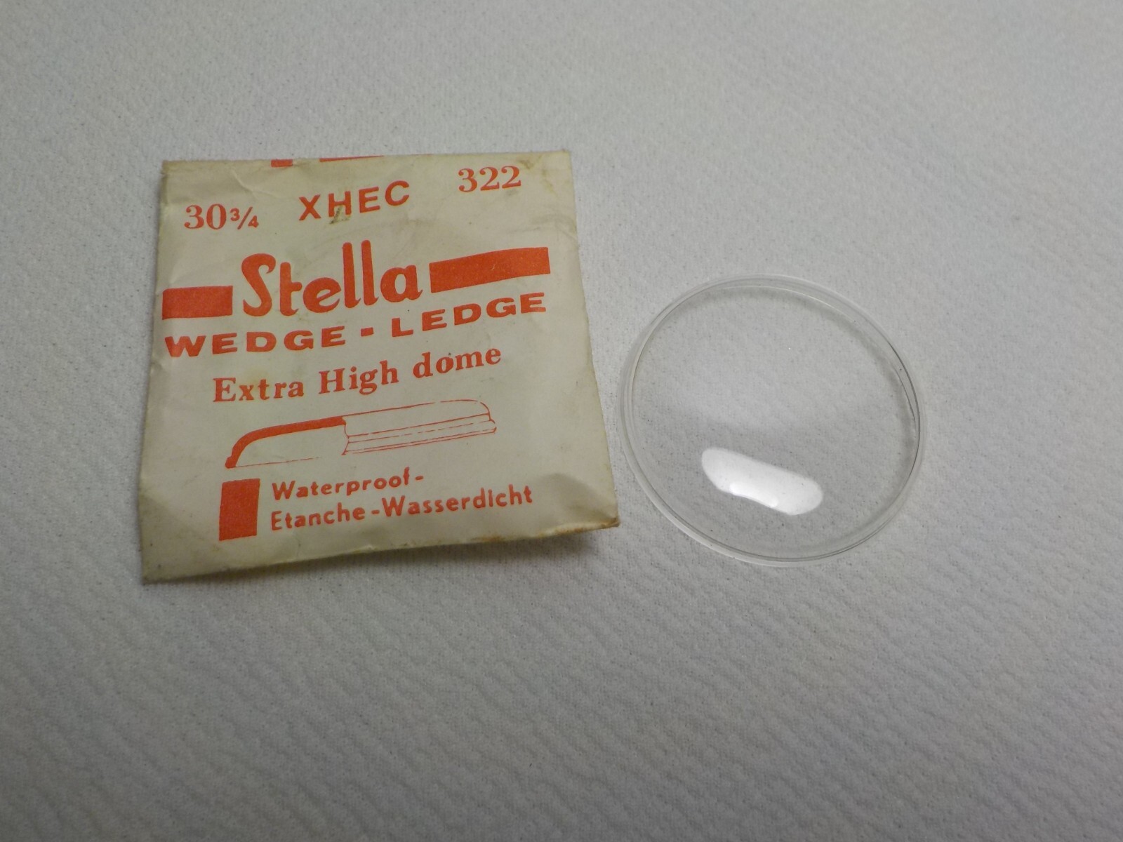 STELLA WEDGE LEDGE EXTRA HIGH DOME WATCH CRYSTAL 322 REPLACEMENT 30 3/4 ...