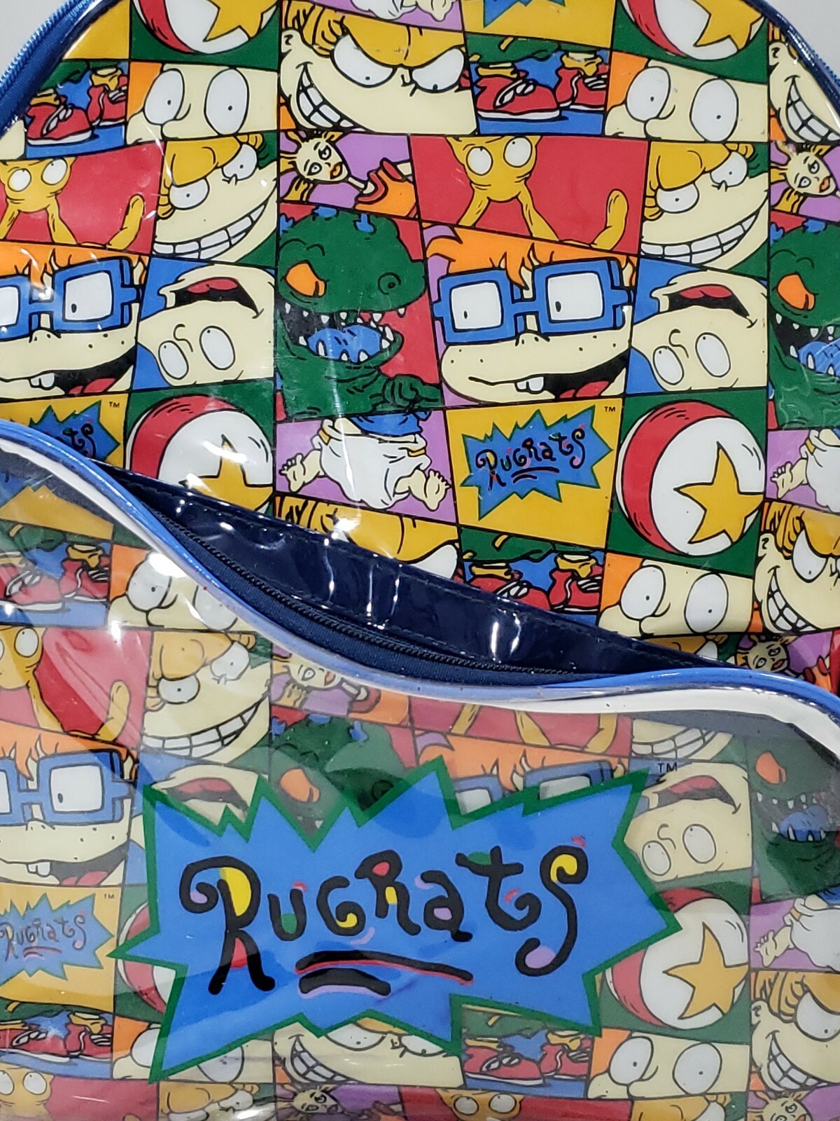 VINTAGE 90's Nickelodeon RUGRATS Blue Vinyl Backpack … - Gem
