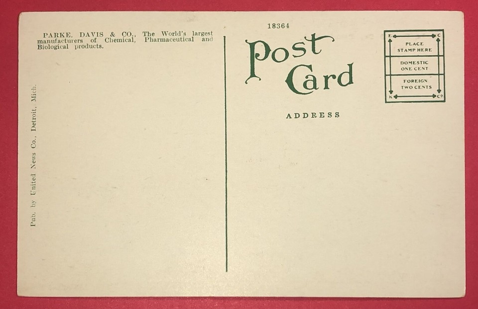 Postcard Parke Davis & Co Detroit Michigan Factory Offices Aerial View ...