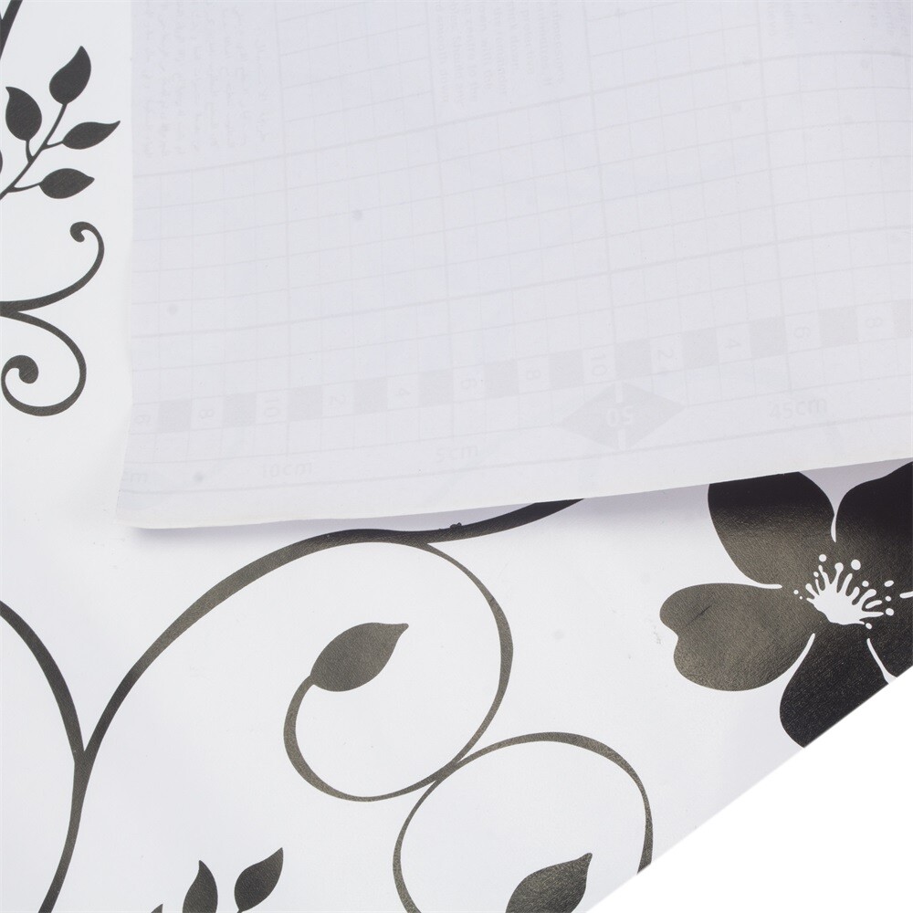 3D Window Glass Film Sticker Stained Anti UV Self-adhesive Black Flower ...