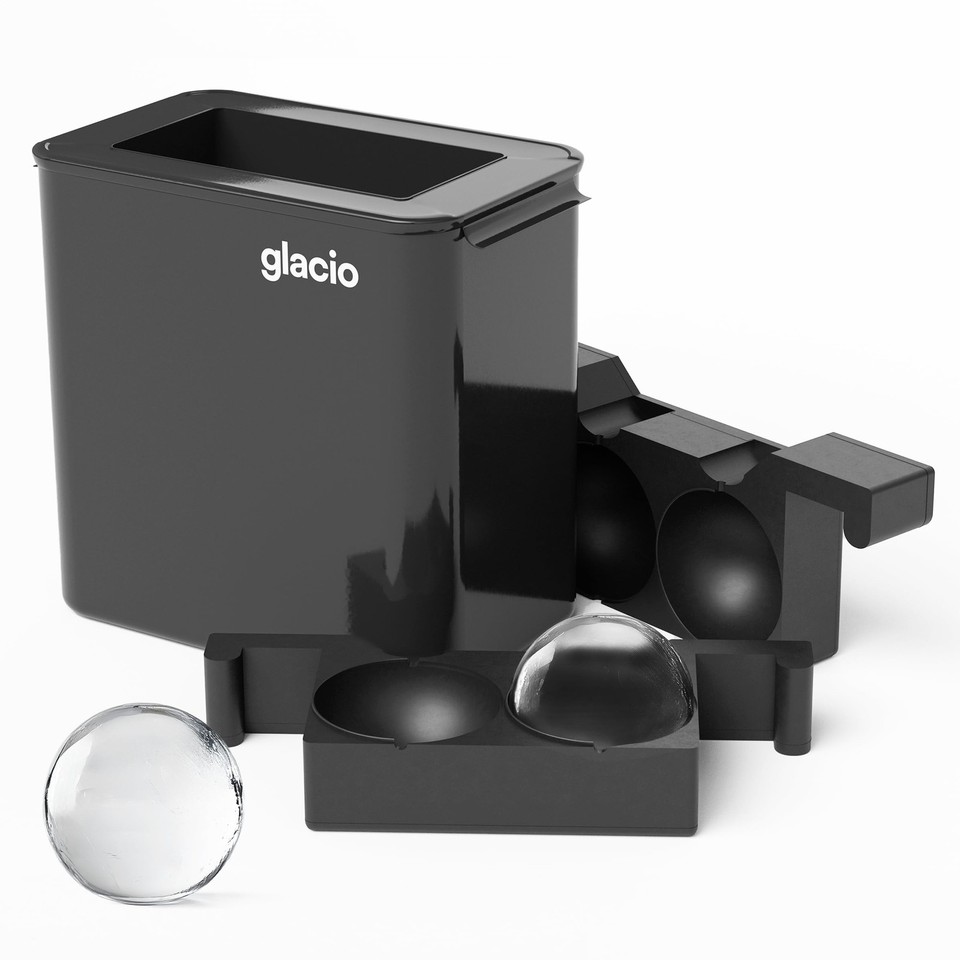 glacio Clear Ice Ball Maker - Crystal Clear 2.4-Inch Ice Spheres ...