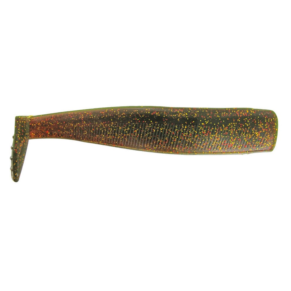 Jenzi Rubber Fish Hammer Tail Shad Brown Glitter Softbait Pike Soft ...