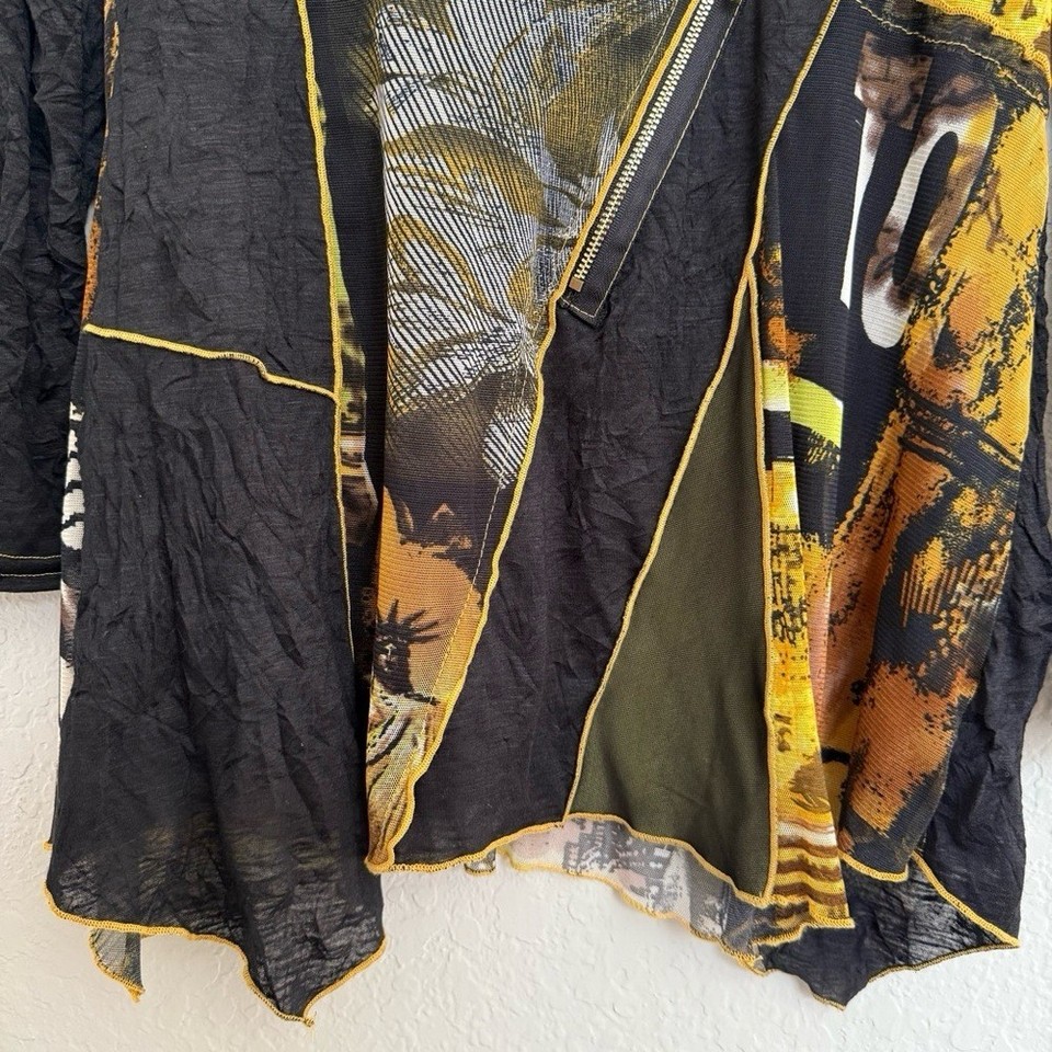 Michael Tyler Patchwork Tunic Top Sz S Urban Grunge Edgy Avant Garde ...