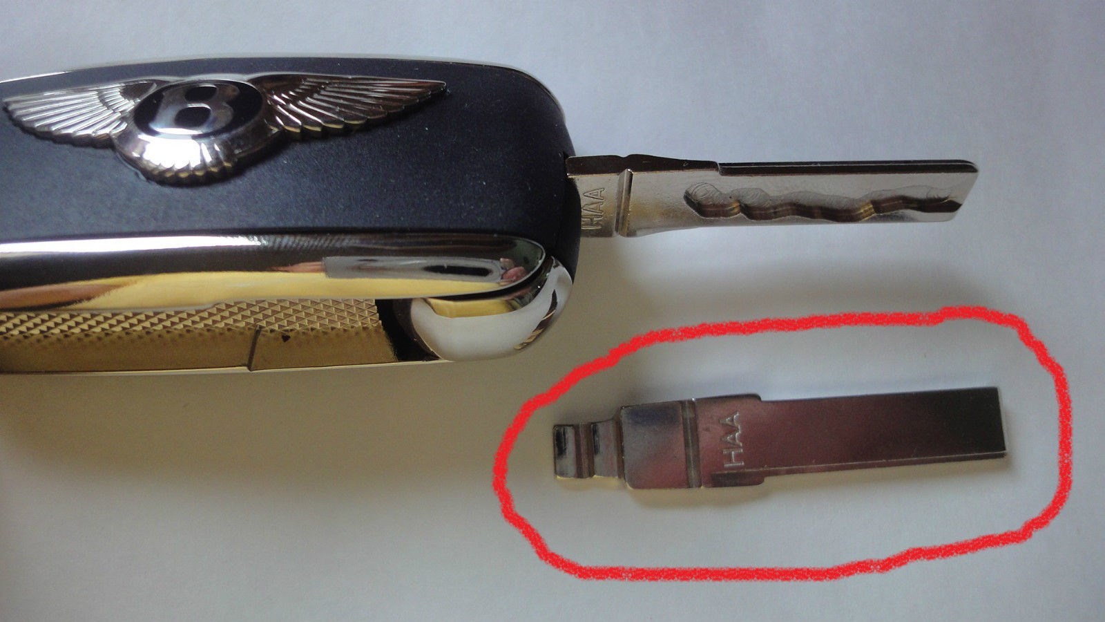 Bentley Continental GT GTC Transmitter Remote Key Fob Blade Only Uncut ...