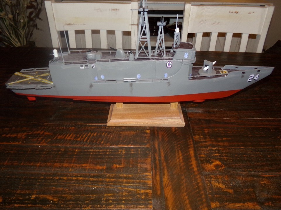 RARE USS Jack Williams FFG-24 Wood LG. Model - Folk Art, Trench Art ...