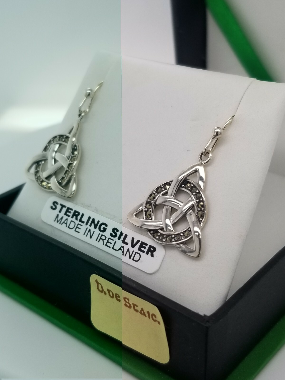 BRIAN DE STAIC CELTIC TRINITY KNOT DARK CUBIC ZIRCONI… - Gem