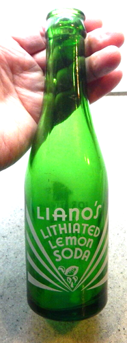 Liano's Lithiated Lemon Soda - Miami, AZ. Ariz ACL Soda Pop Bottle | eBay
