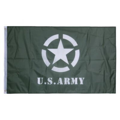 WW2 Themed Flag - US Army 1m x 1.5m White Star in White Circle Design ...