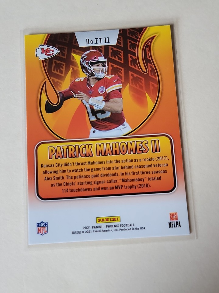 Patrick Mahomes II 2021 Panini Phoenix Flame Throwers Insert Silver ...