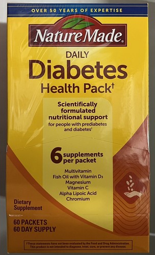 Nature Made Daily DIABETIC Health Pack 60 Packets EXP 12/2025 ...