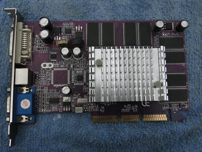 Vintage GeForce FX5200 AGP 128MB 64 BIT DDR DVI-VGA Tv-out Graphic Card ...