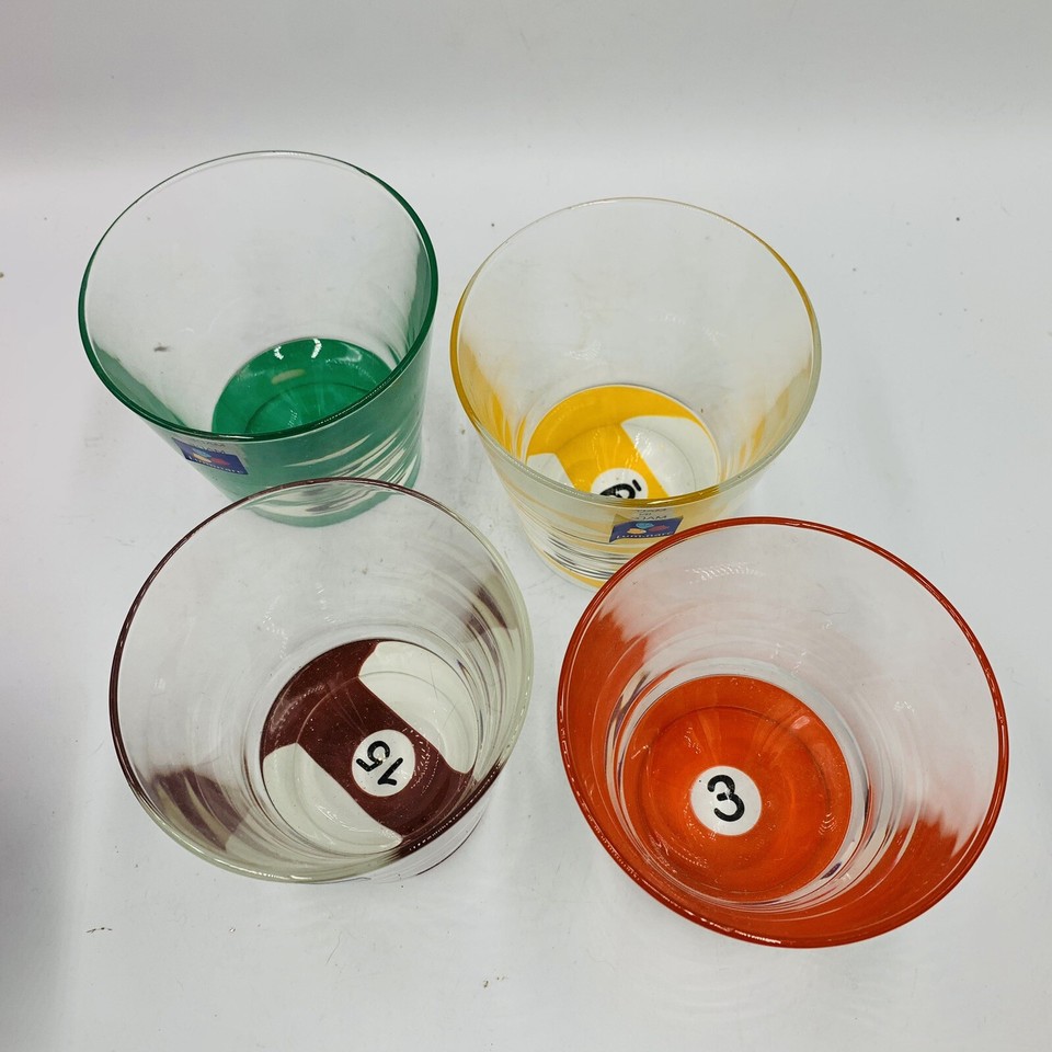 4 Luminarc France Pool Room Barware On The Rocks Glasses Tumblers ...