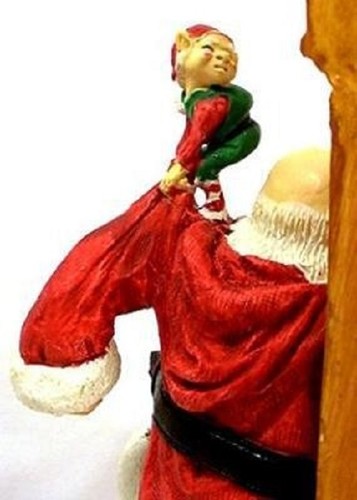 Howard Miller Christmas Clock Figurine "Checkin' It Twice" Santa ...