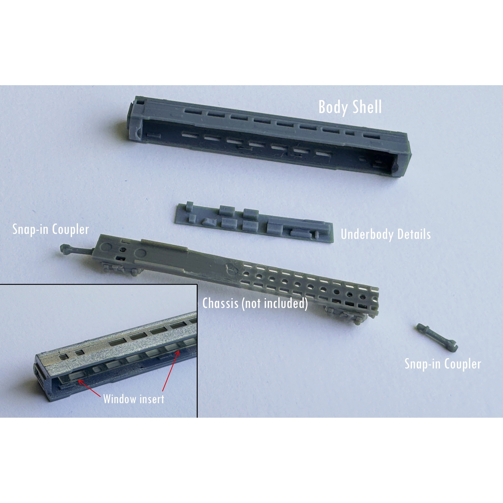 CCE Models T Scale (1:450) Budd Parlor Car shell kit | eBay