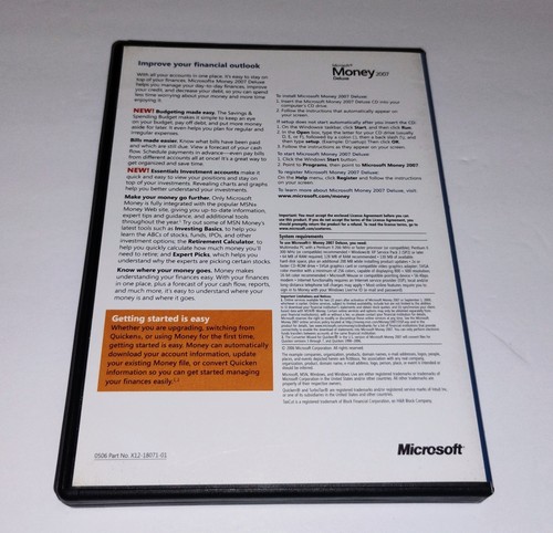 Microsoft Money [2007] Deluxe Finance Software Budgeting Investments ...