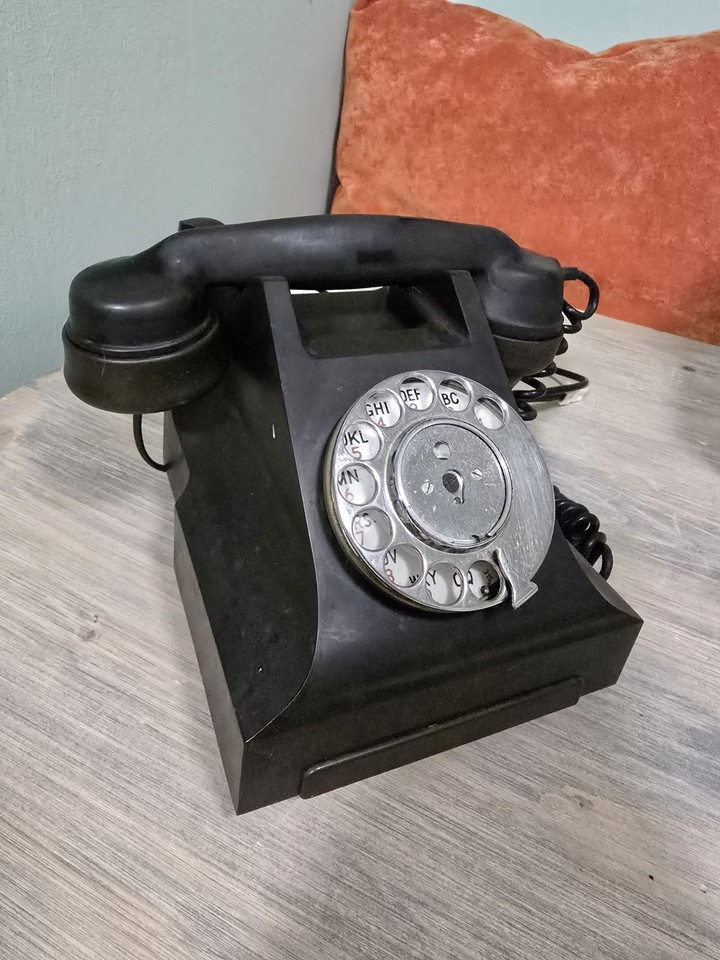 Vintage Black Bakelite Rotary Dial Telephone Antique Retro Phone | eBay UK