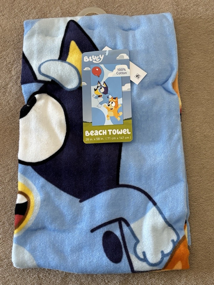 NEW, BLUEY & BINGO Beach Towel COTTON measures 28 x 58 inches | eBay