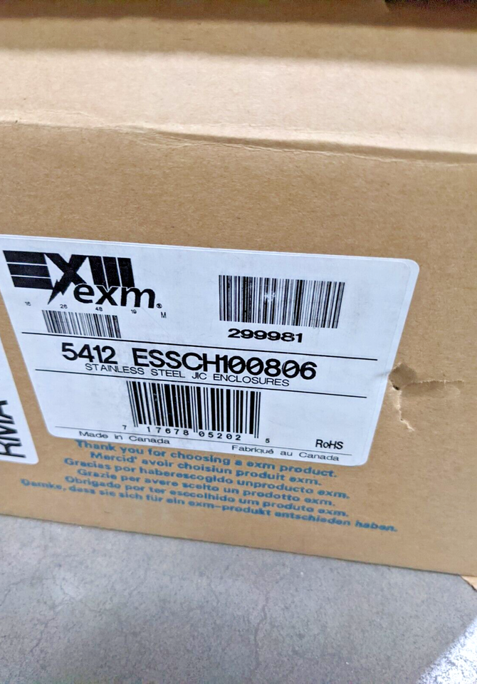 EXM Enclosure Stainless Steel NEMA 12 10"x8"x6" 5412-ESCH100806 | eBay