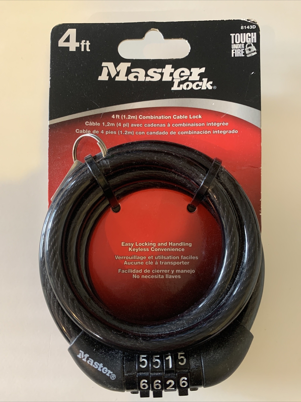 Master Lock Combination Bike Lock, 4 ft. long, Black 8143D NEW’ | eBay