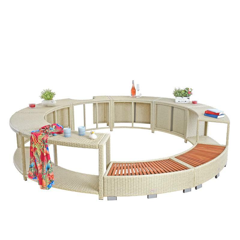 Poolumrandung Poolverkleidung Whirlpool Umrandung Rattan Rahmen Rund ...