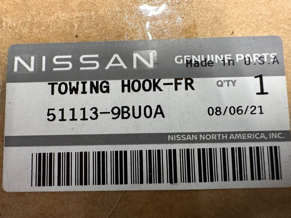 NEW OEM NISSAN FRONTIER 2022-2025 FRONT TOW HOOK (BLACK COLOR) WITH 2 ...