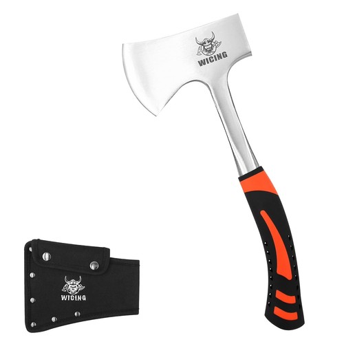 13.8" Hatchet, Camping Axe 1065 High Manganese Steel & Shock Reduction ...
