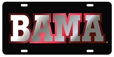 UNIVERSITY OF ALABAMA "BAMA" Mirrored License Plate / Car Tag | eBay