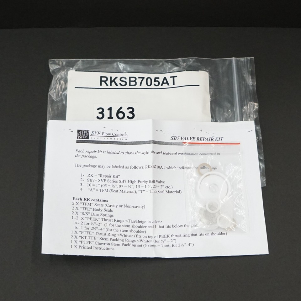 SVF Flow Controls RKSB705AT Valve Repair Kit SB7, PTFE | eBay