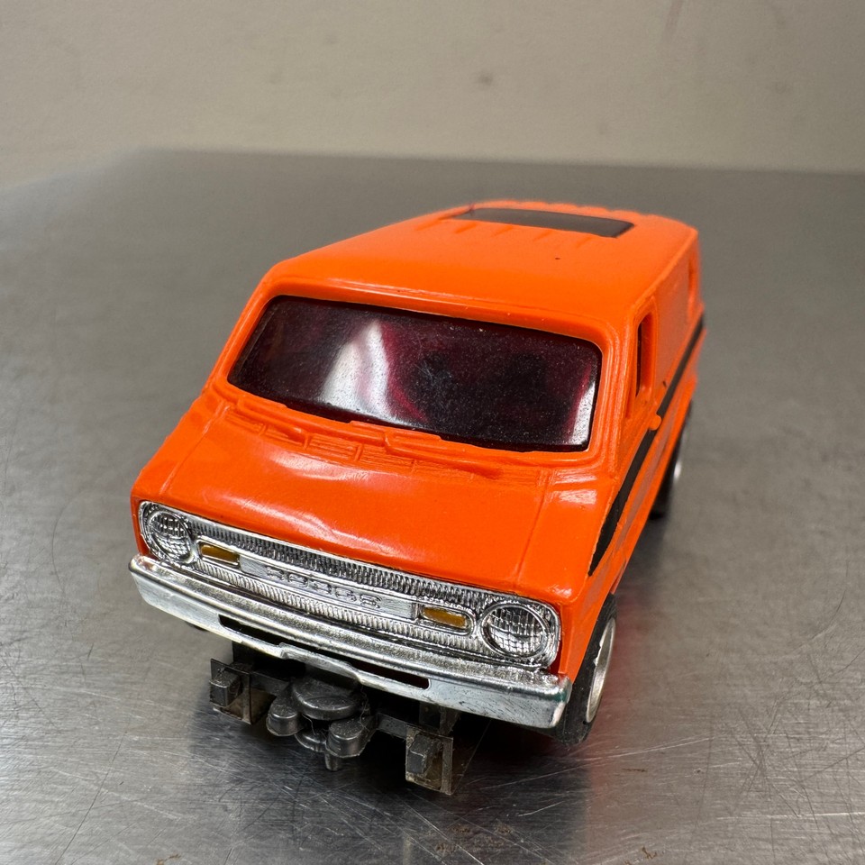 Vtg AURORA AFX Dodge Van HO Slot Car ORANGE - WORKING | eBay