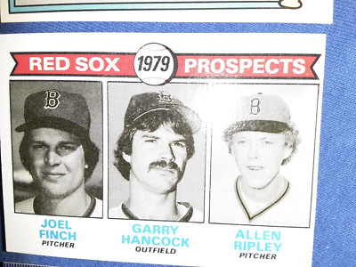 1979 Topps Red Sox Prospects - Joel Finch/Garry Hancock/Allen Ripley ...