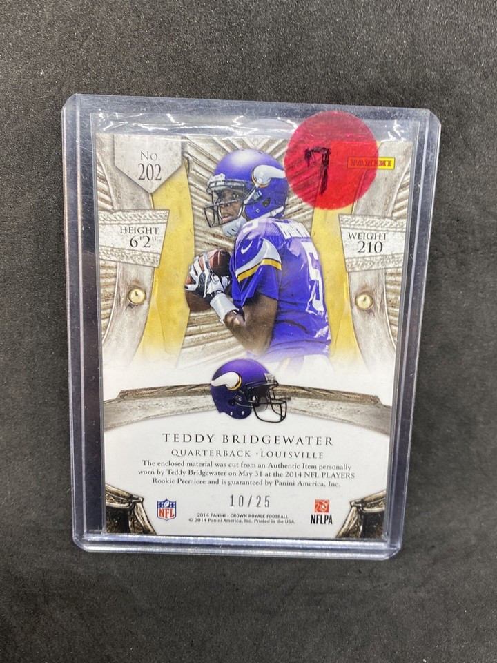 2014 CROWN ROYALE SILHOUETTES RELIC RC TEDDY BRIDGEWATER RC SP #/25 B3 ...
