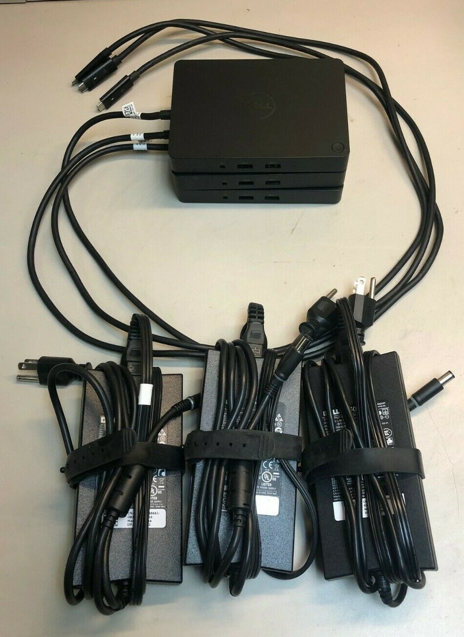 Lot of (3) Dell 5FDDV WD15 Thunderbolt USB-C Docking Station K17A w ...