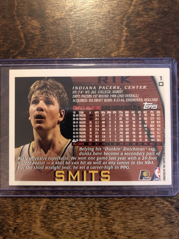 1996-97 Topps Indiana Pacers Basketball Card #10 Rik Smits | eBay