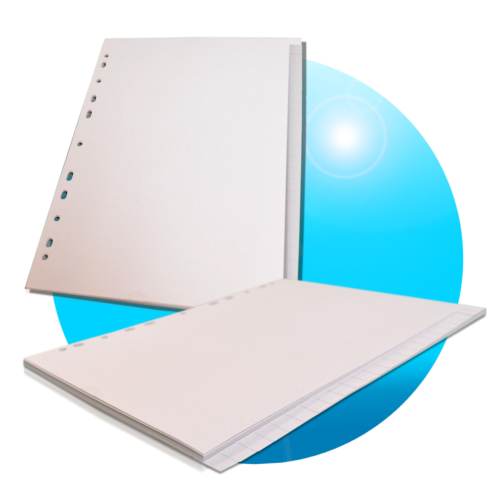 24tlg Ordnerregister Register A4 blanko Karton grau Ordner-Register ...