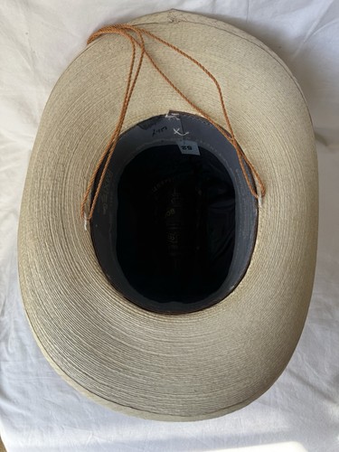 Vintage Industrial Chavez Straw Cowboy Hat Handmade With Tassel Size 52 ...