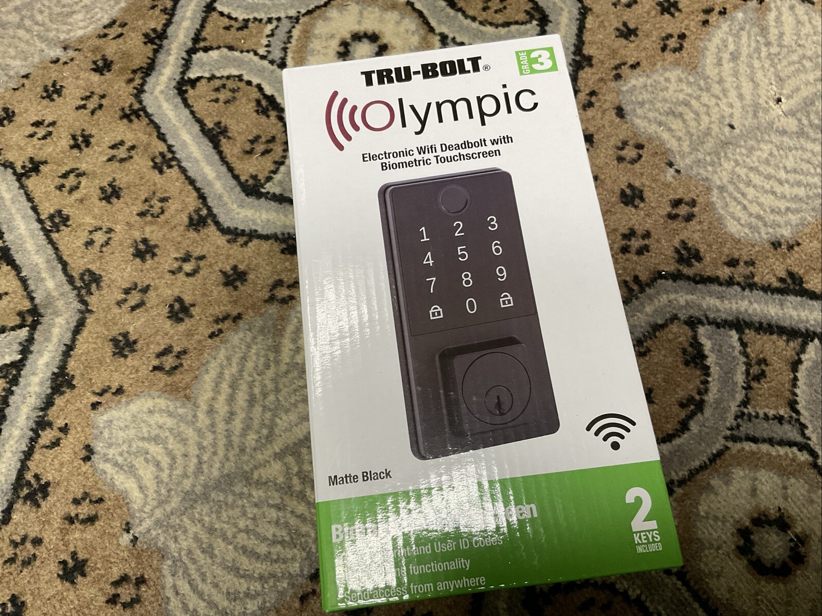 TRU-BOLT Olympic Electronic WIFI Deadbolt w/ Touchscreen - Matte Black ...